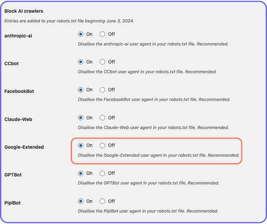 How to block common AI crawlers with the Raptive Ads WordPress plugin ...