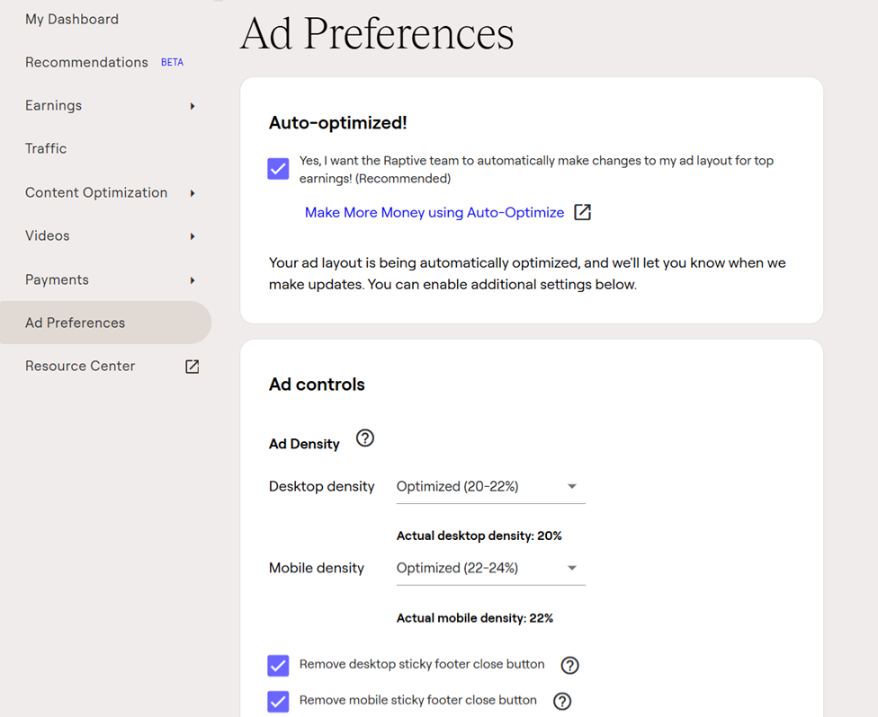 Raptive Dashboard Overview – Raptive Support